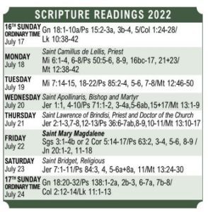 Weekly Scripture Readings | St. Katharine Drexel